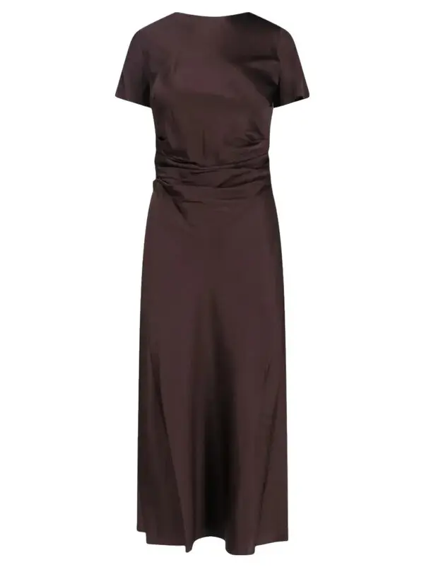Staud Phare Midi Dress With Ruffles - Brown