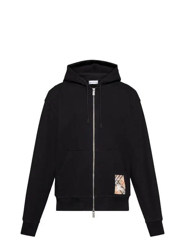Burberry Cotton Zip-up Hoodie - Black