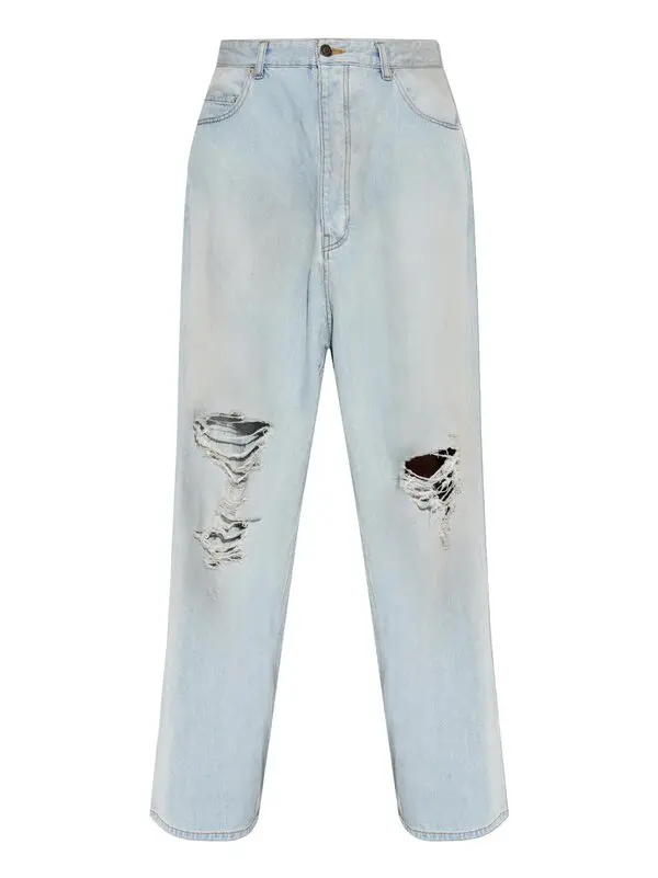 Balenciaga Vintage-effect Jeans - Light Blue