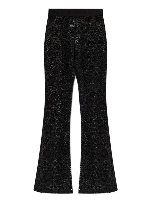 Versace Lace Flared Trousers - Black