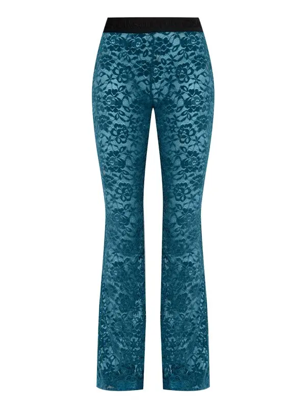 Versace Lace Flared Trousers - Blue