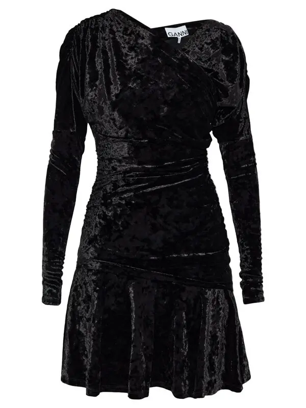GANNI Velvet Dress - Black