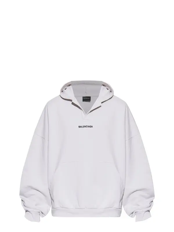 Balenciaga Embroidered Logo Hoodie - Grey