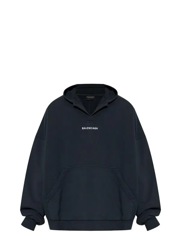Balenciaga Oversized Fleece Hoodie - Black