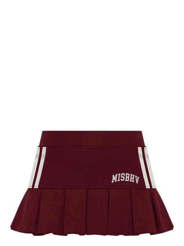 MISBHV A-line Pleated Skirt - Burgundy