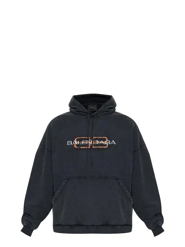 Balenciaga Hooded Sweatshirt - Black