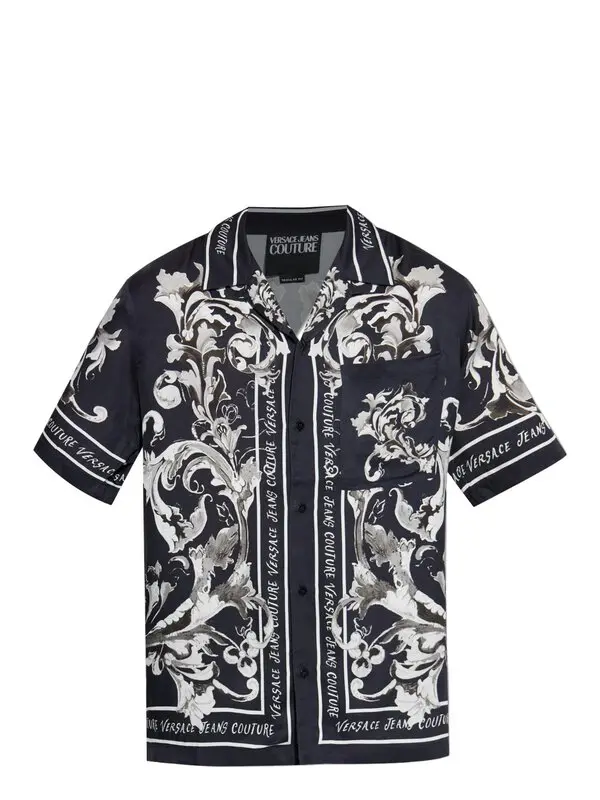 Versace Printed Shirt With Pocket - Black