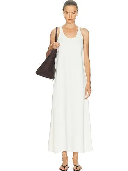 TOTEME Scoop Neck Sablé Dress - Macadamia