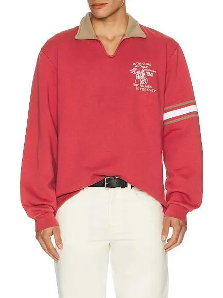 PALMES Forever Open Rugby Shirt - Red