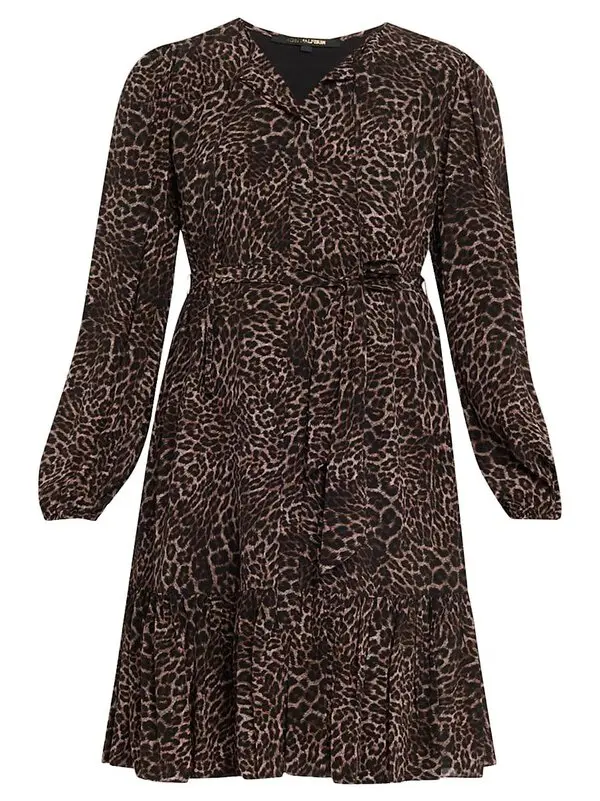 Kobi Halperin Leopard-print Viscose Midi Dress - Sable Multi