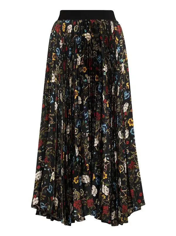 Alice + Olivia Katz Asymmetric Pleated Maxi Skirt - Tapestry T
