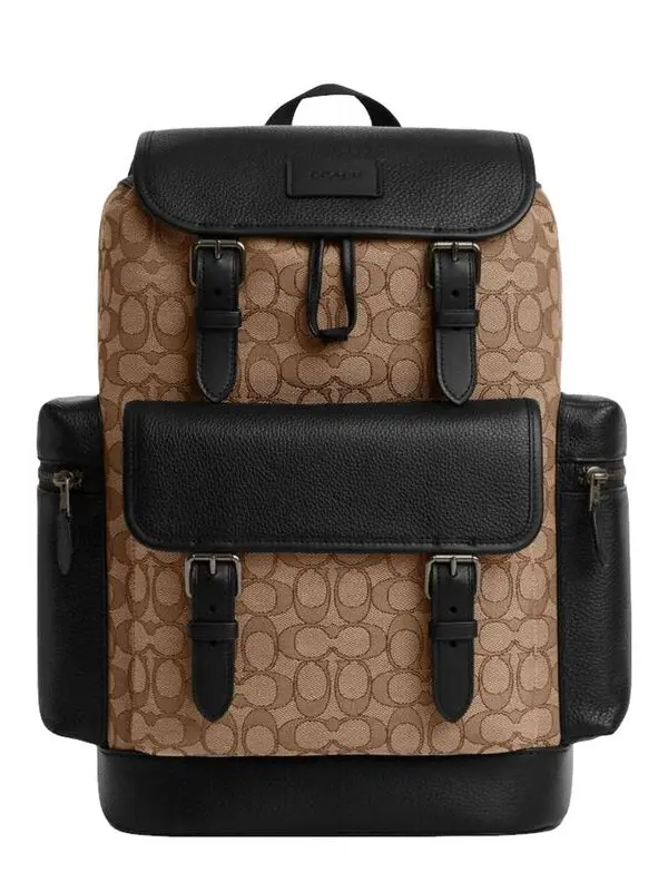 COACH® Sprint Backpack In Signature Jacquard - Signature Jacquard/qb/tan/black