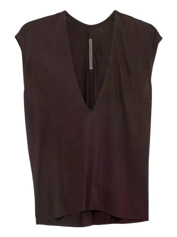 Rick Owens V-neck Tank Top - Brown