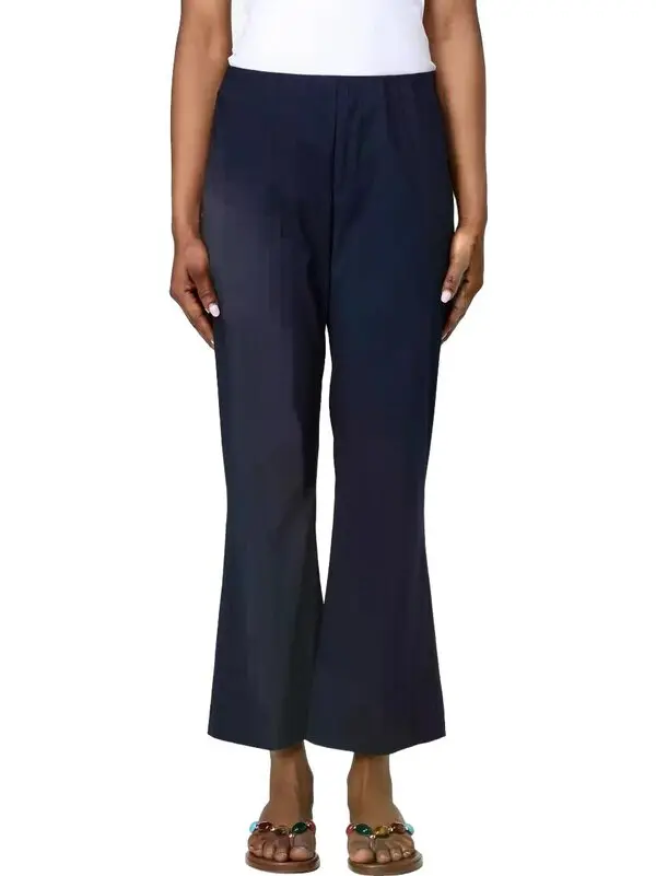 Liviana Conti Cotton-blend Flared Trousers - Blue
