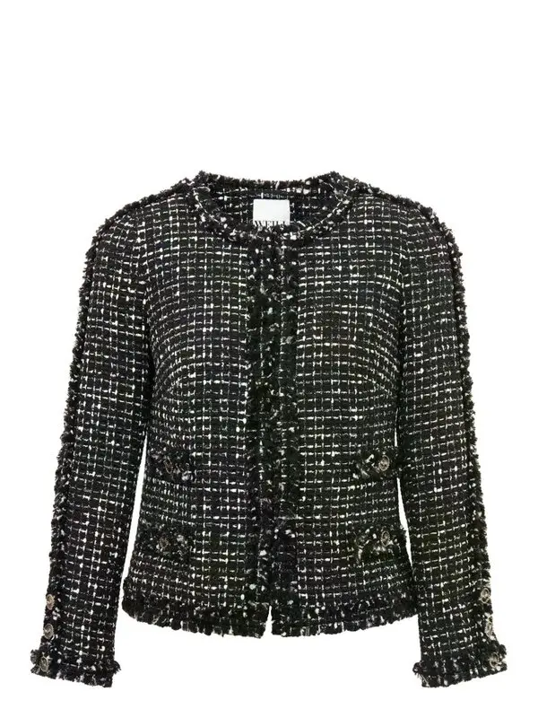 WEILL Fringed Tweed Jacket - Black