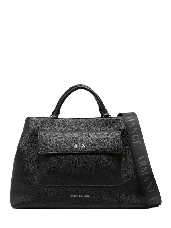 Armani Exchange Logo-lettering Tote - Black