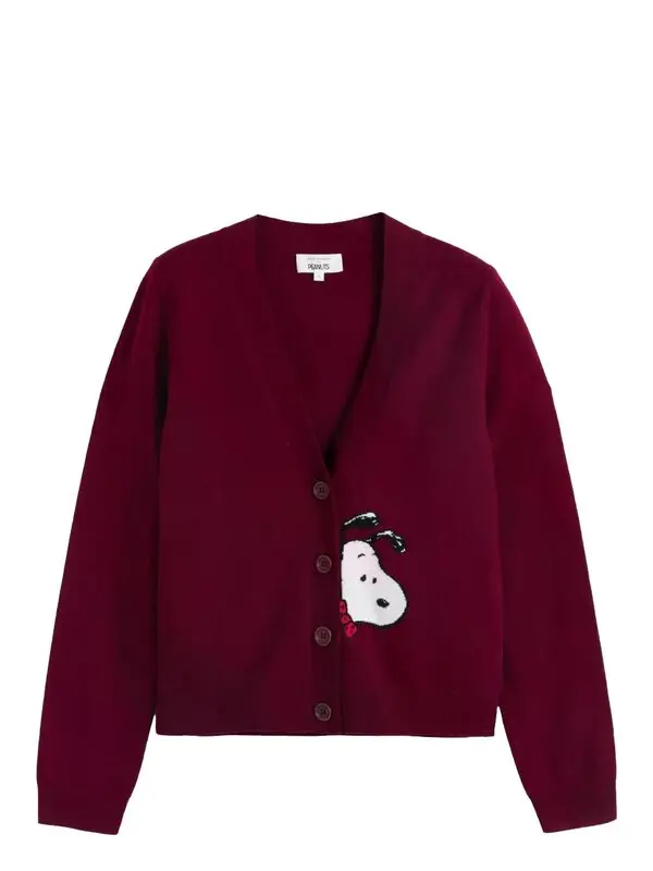 Chinti & Parker Snoopy Peekabow Cardigan - Red