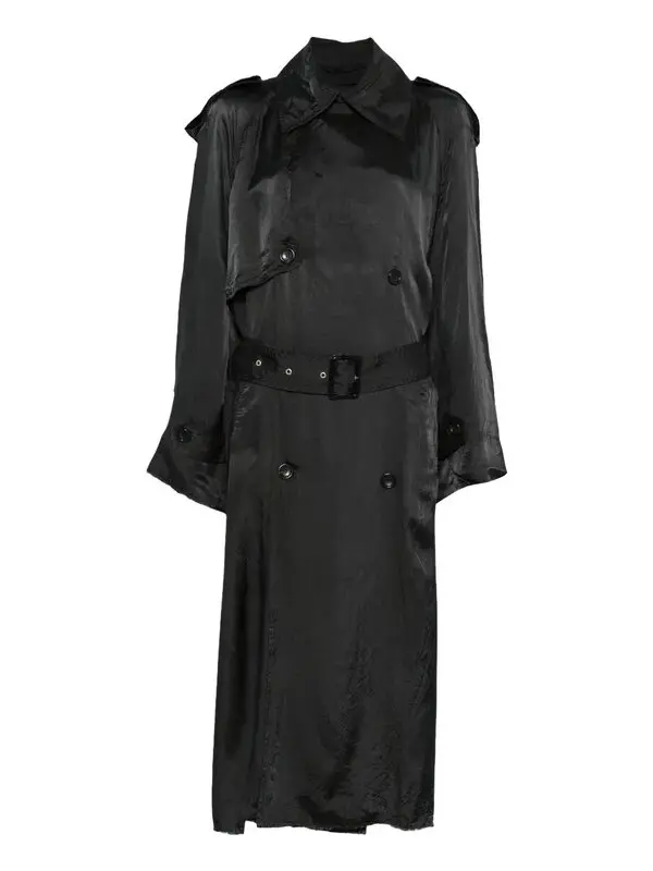 FEDERICO CINA Belted Double-breasted Coat - Black