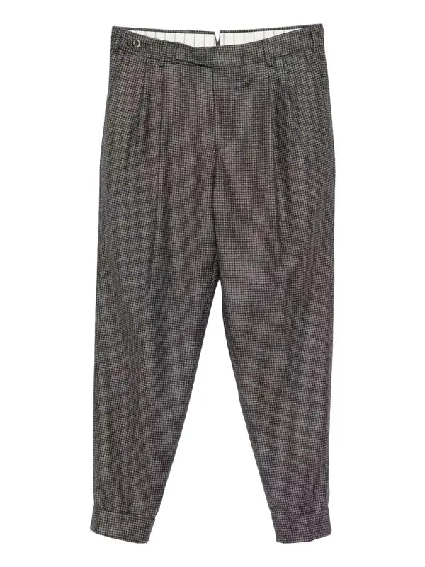 PT TORINO Checked Tailored Trousers - Grey