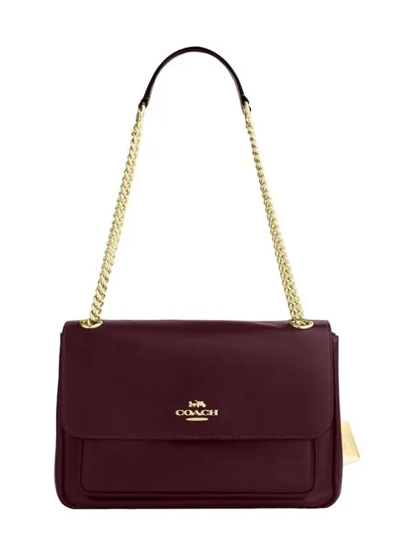 COACH® Elodie Crossbody Bag - Crinkle Leather/gold/dark Wine