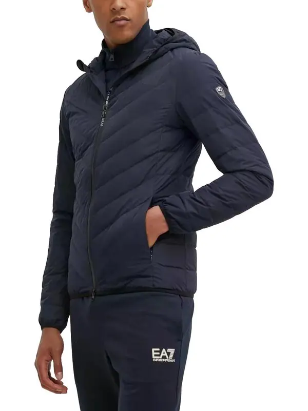 Emporio Armani Hooded Quilted Jacket - Blue