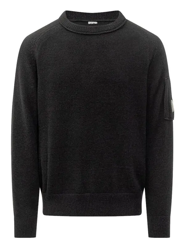 C.P. COMPANY Wool Sweater With Pocket And Lens Detail - Black