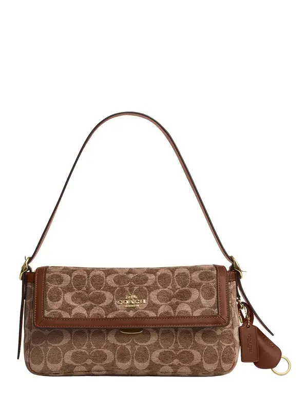 COACH OUTLET Etta Small Flap Shoulder Bag - Gold/light Khaki/vintage Brown