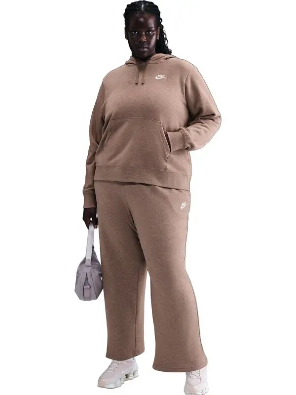 Nike Sportswear Club Fleece Mid-rise Wide-leg Sweatpants - Brown
