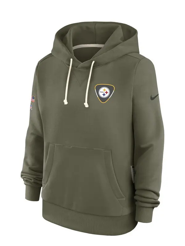Nike Pittsburgh Steelers Salute To Service Sideline Dri-fit Nfl Pullover Hoodie - Brown