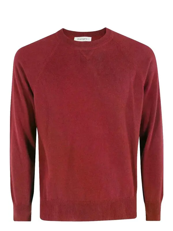 KANGRA Long-sleeve Crew-neck Sweater - Red