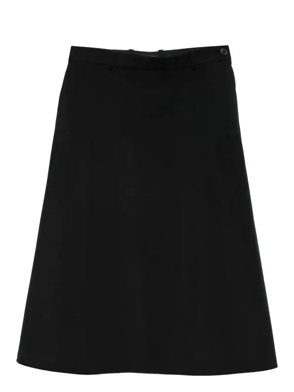 Balenciaga Buttoned A-line Wool Skirt - Black