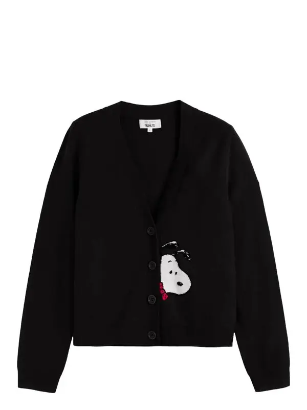 Chinti & Parker Snoopy Peekabow Cardigan - Black
