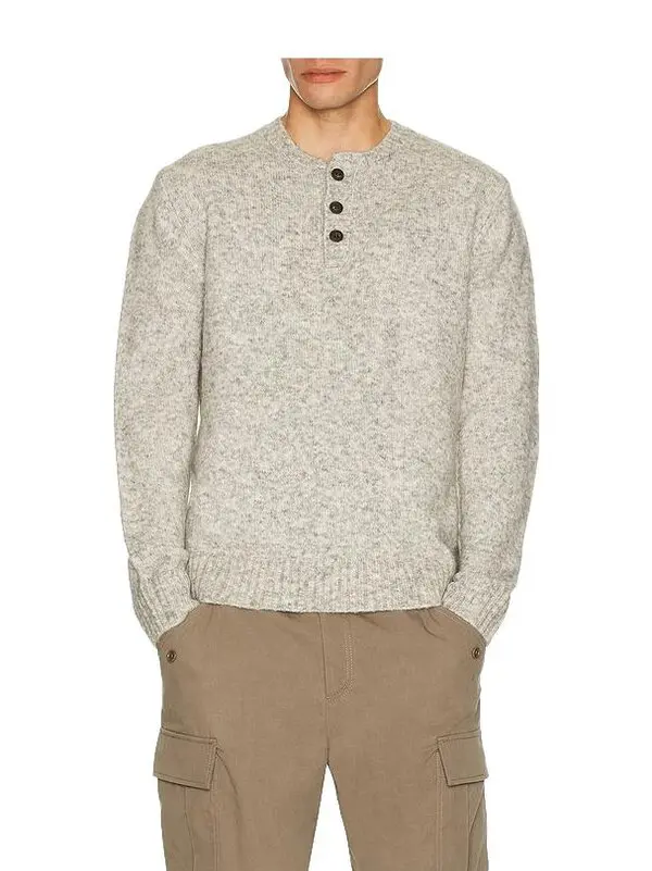 SCHOTT Tri-blend Henley Sweater - Light Grey