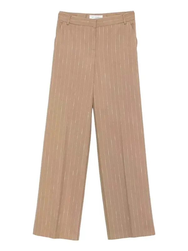 ERMANNO FIRENZE Pinstripe Straight-leg Trousers - Brown