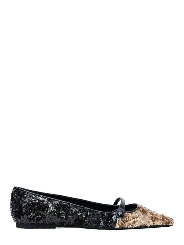 N°21 Sequin-embellished Ballet Flats - Black