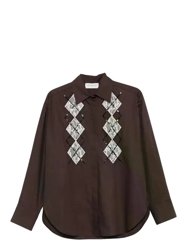 ERMANNO FIRENZE Sequin-embellished Shirt - Brown