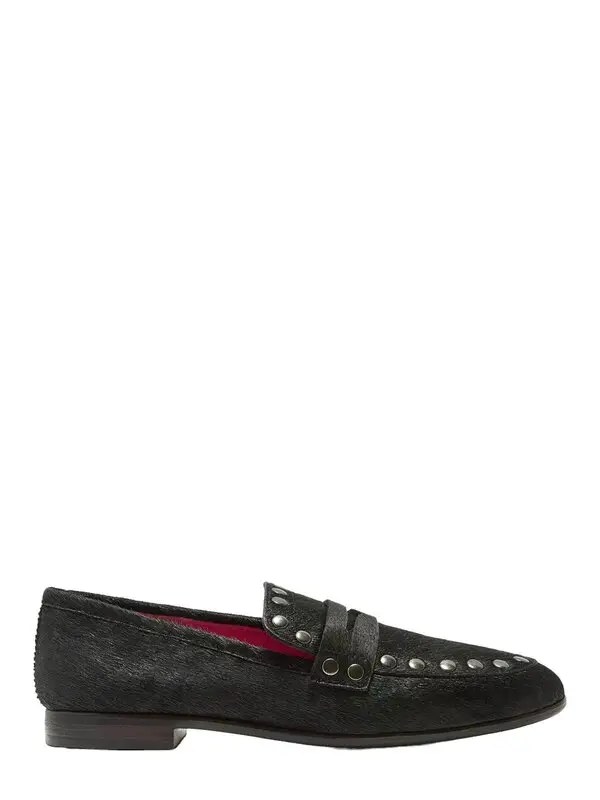 Malìparmi Studded Horsehair Loafers - Black