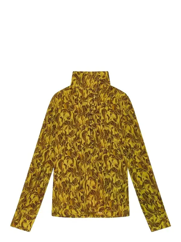 Malìparmi Floral-print High-neck Top - Yellow