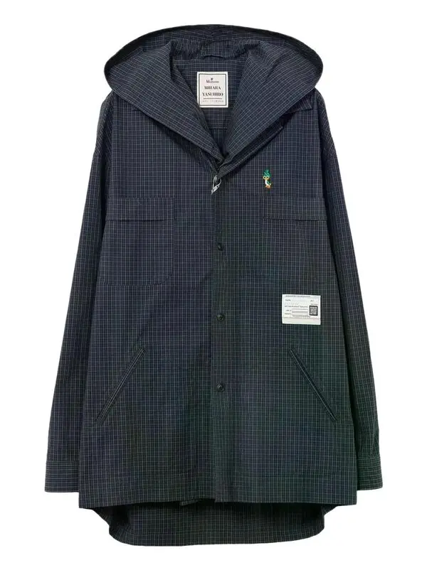 Mihara Yasuhiro Hooded Checked Cotton Shirt - Black