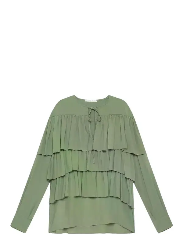 Malìparmi Tiered Ruffled Blouse - Green
