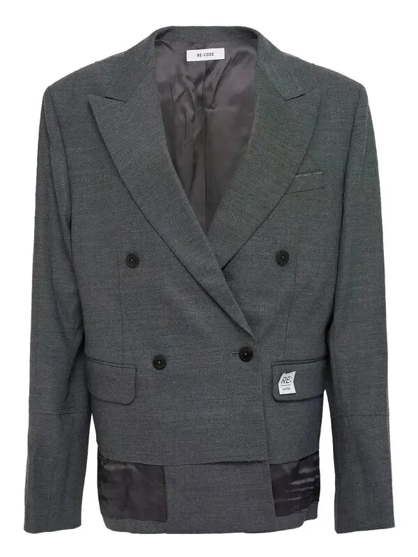 RE CODE Double-breasted Blazer - Grey