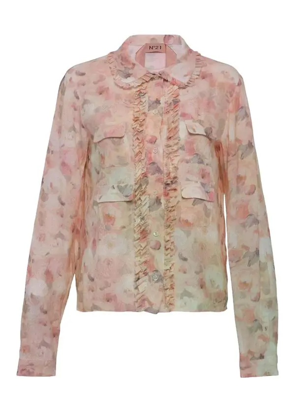 N°21 Floral Ruffled Blouse - Pink