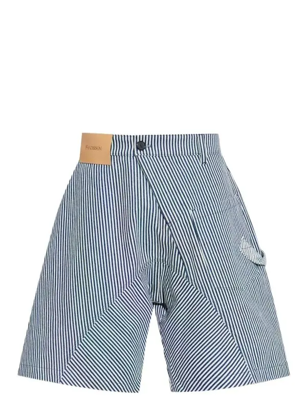 JW Anderson Striped Panelled Shorts - Blue