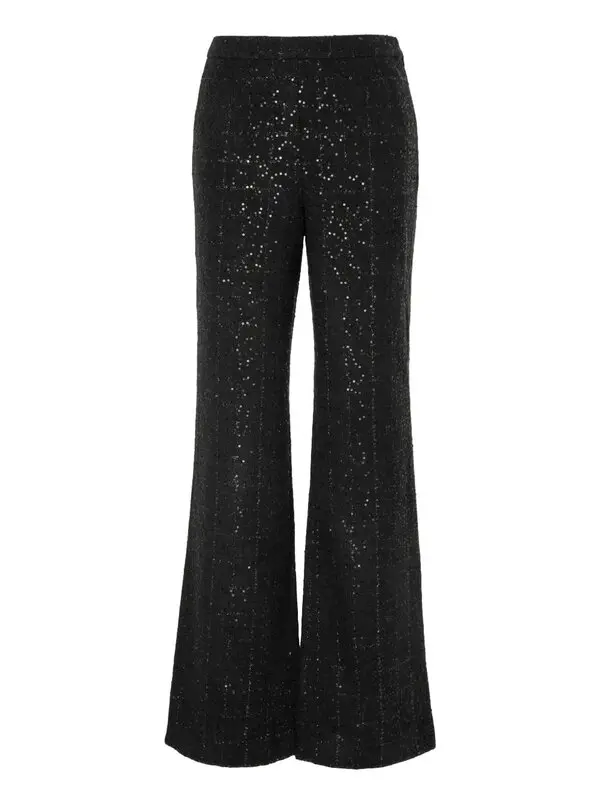 WEILL Tweed Trousers With Sequin Embellishments - Black
