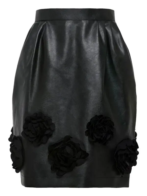 COMME DES GARÇONS TAO Rose-embellished Skirt - Black