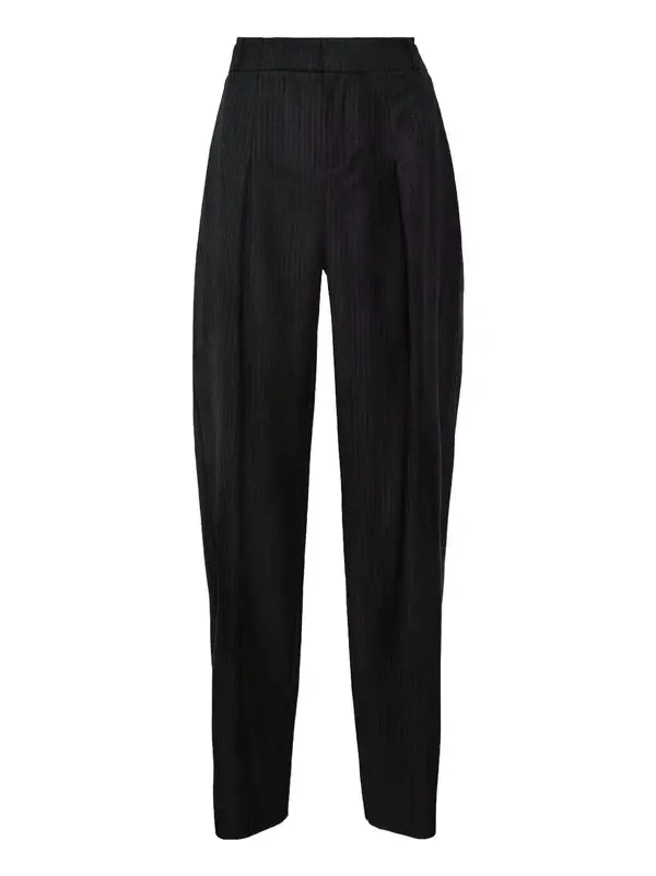 SONIA CARRASCO Pinstripe Pleated Trousers - Black