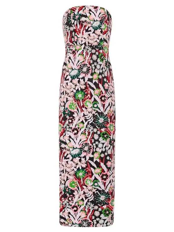 MILLY Orion Wildflower Maxi Dress - Light Pink
