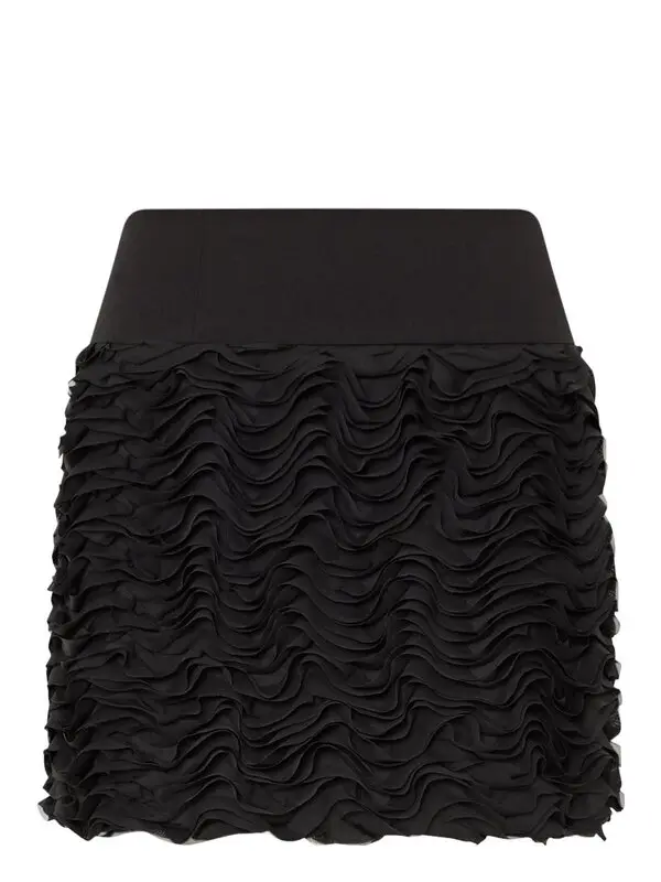 MILLY Ruffle Mini Skirt - Black