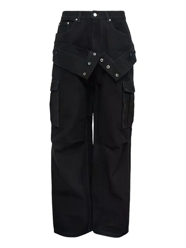 Andersson Bell Double-waist Cargo Jeans - Black