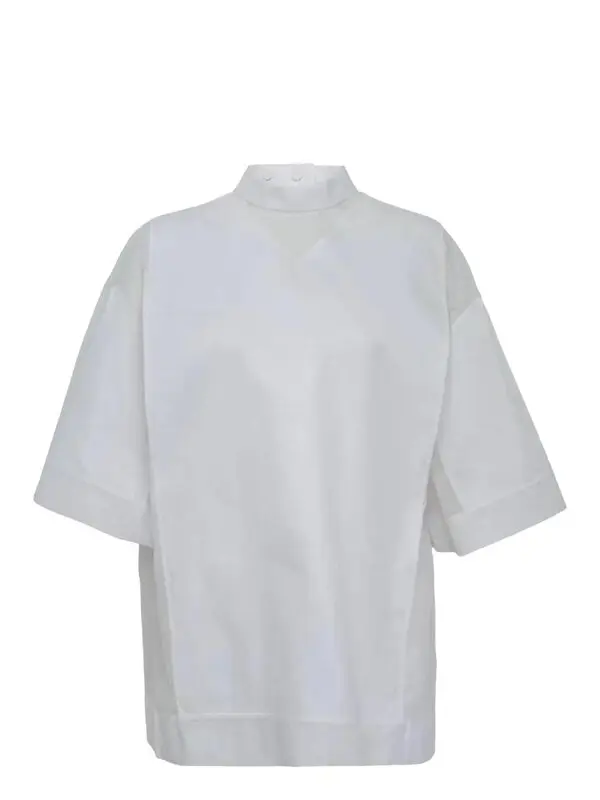 JIL SANDER Organdy Cotton Top - White